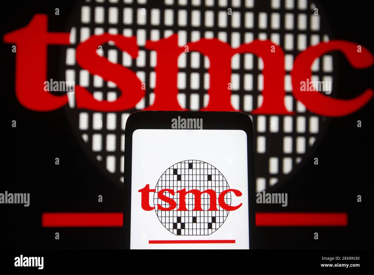 Dans cette illustration, le logo TSMC (Taiwan Semiconductor ...