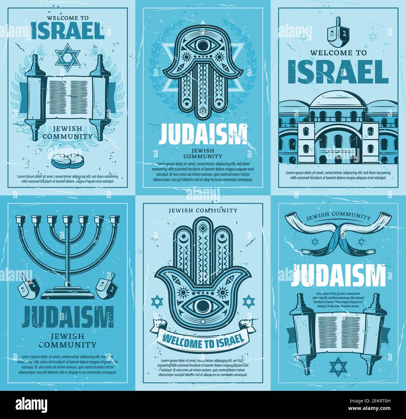 Israël et le judaïsme conception de vecteur de religion, symboles ...