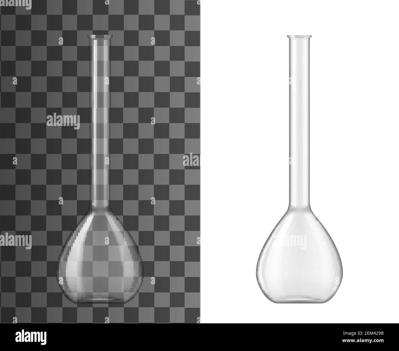 Flacon volumétrique ou bécher en verre, conception vectorielle de la ...