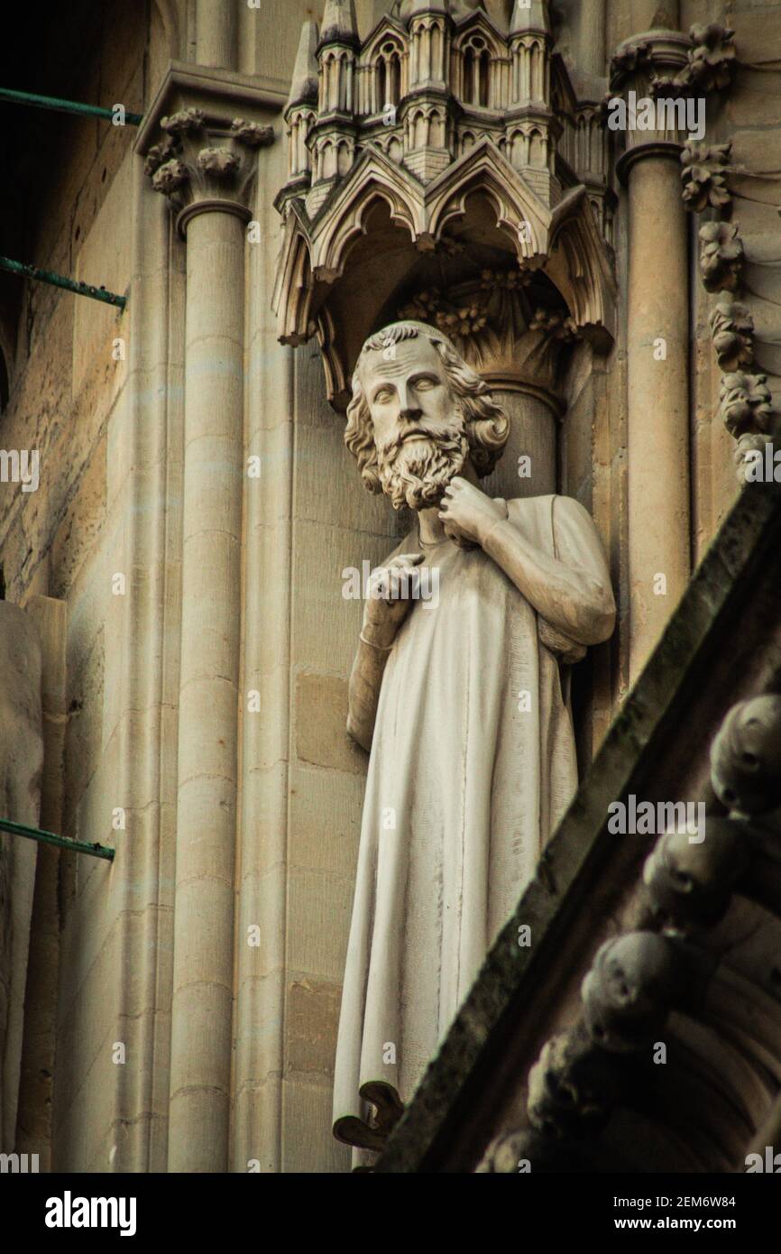 Reims France 24 février 2021 façade extérieure de la cathédrale notre ...