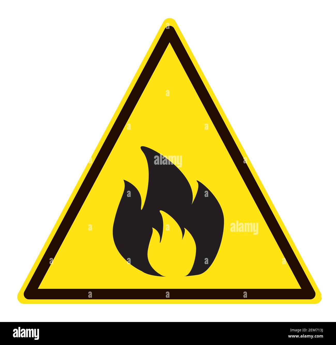 panneau d'avertissement d'incendie sur fond blanc. panneau inflammable ...