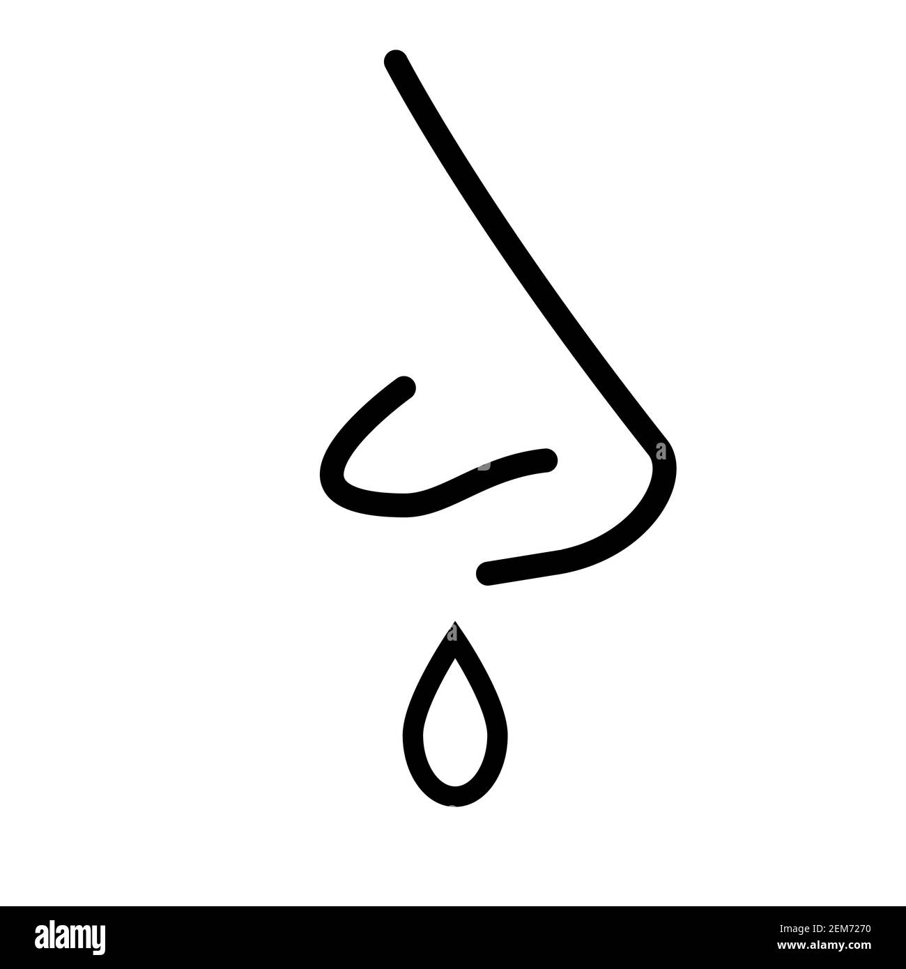 icône nez liquide sur fond blanc. style plat. allergies nez liquide ...