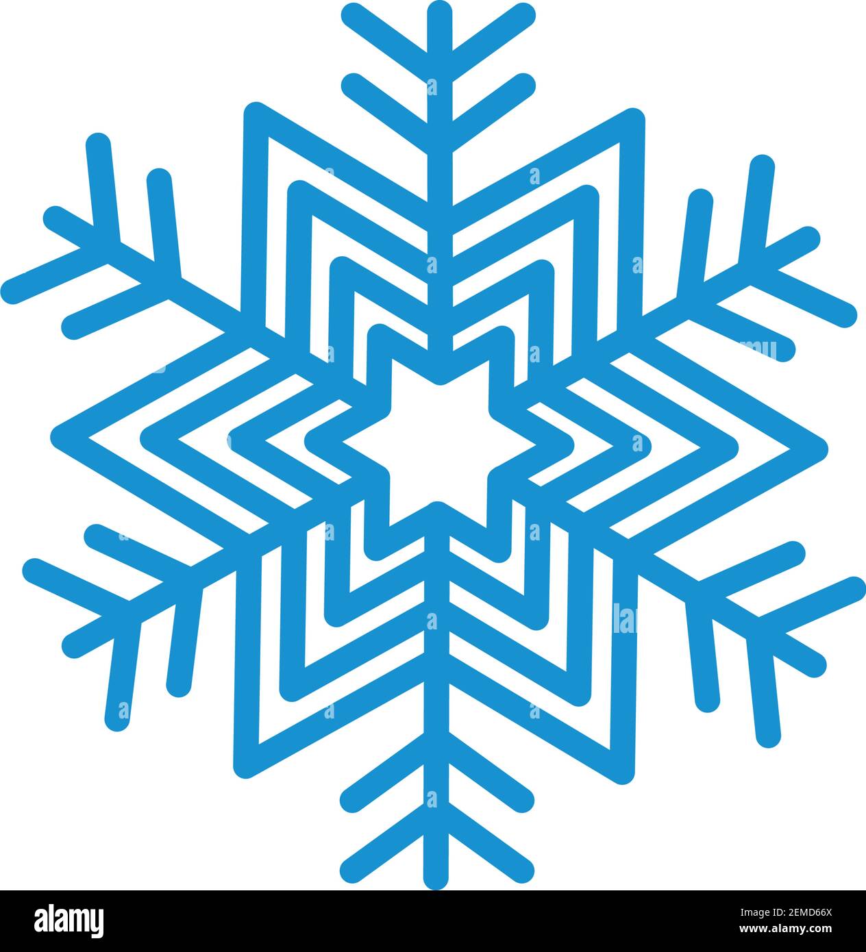 modèle de dessin d'illustration vectorielle avec logo flocon de neige ...