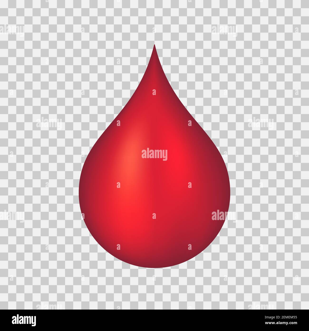 Une goutte de sang. Illustration vectorielle 3D sur fond transparent ...