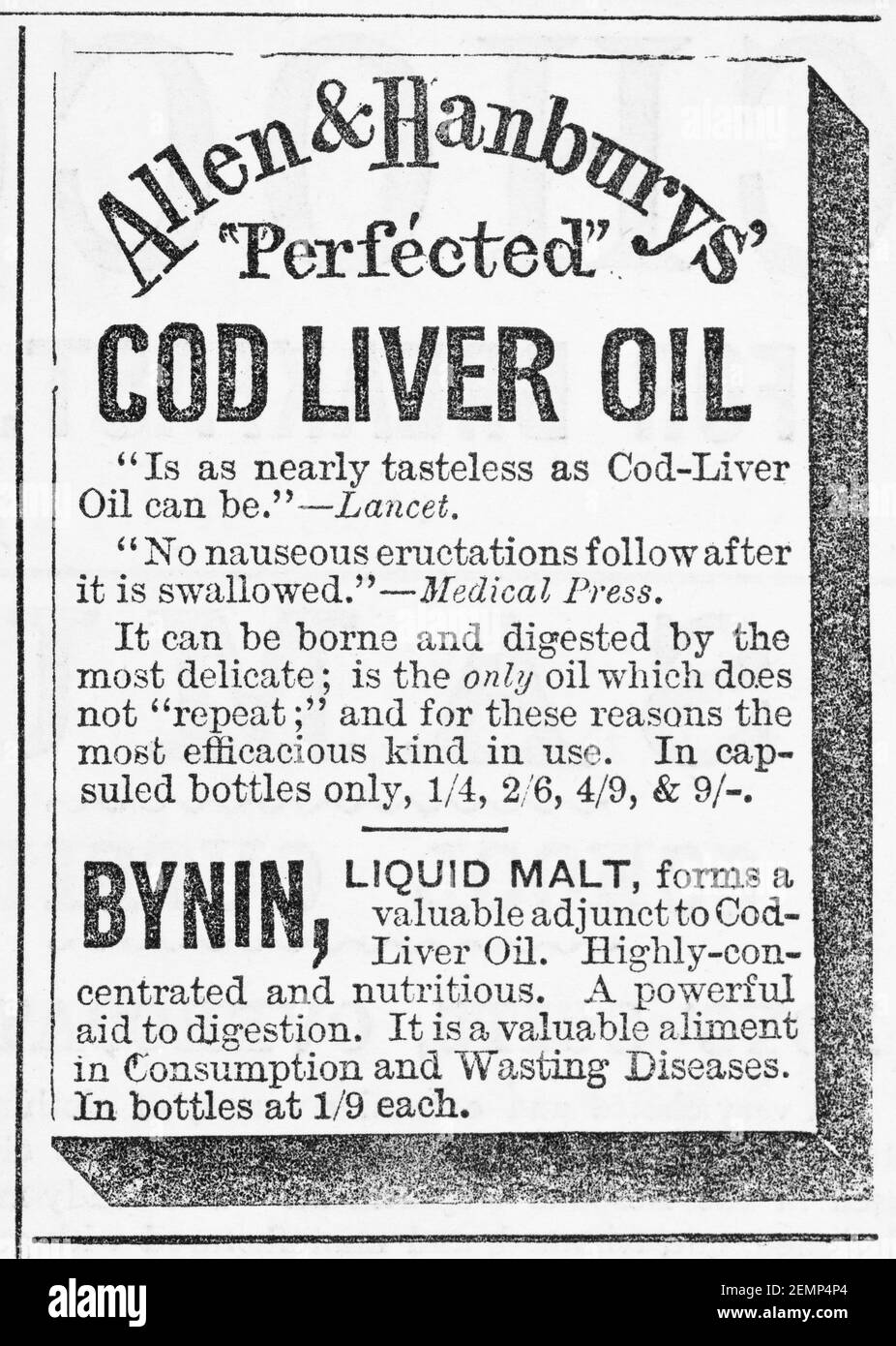 Old Victorian magazine Newsprint Allen & Hanbury cod Liver Oil ...