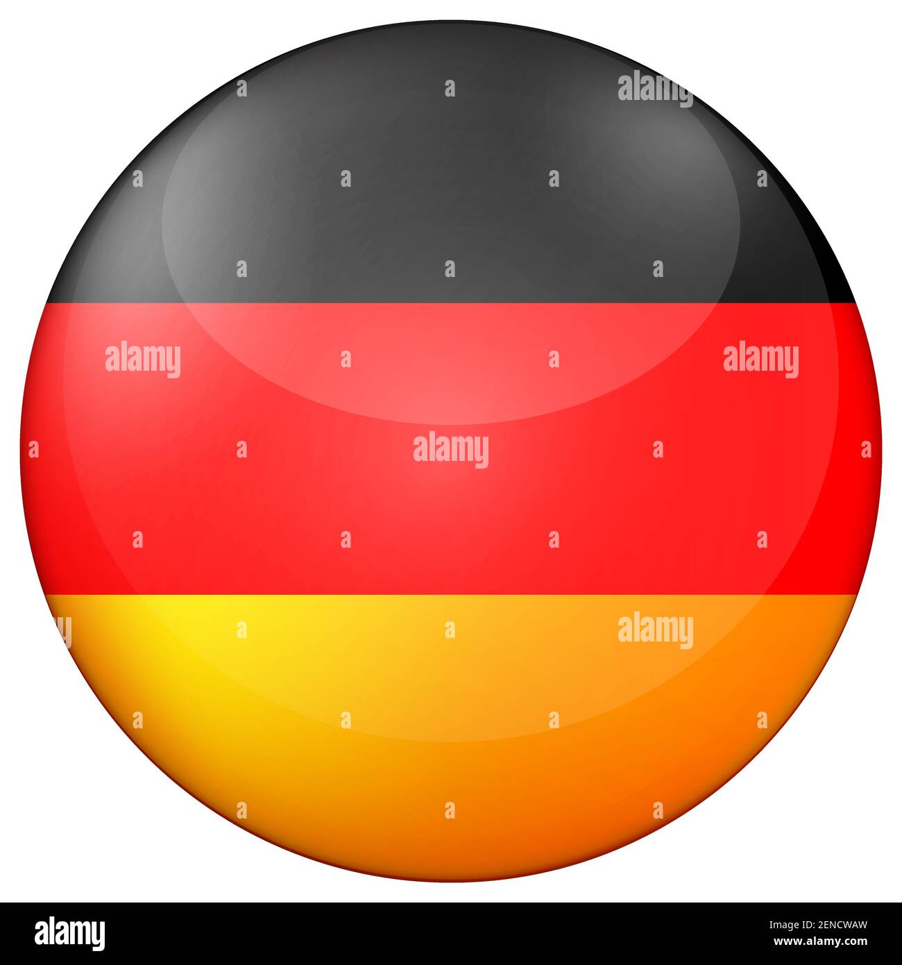 Boule lumineuse en verre avec drapeau de l'Allemagne. Sphère ronde ...