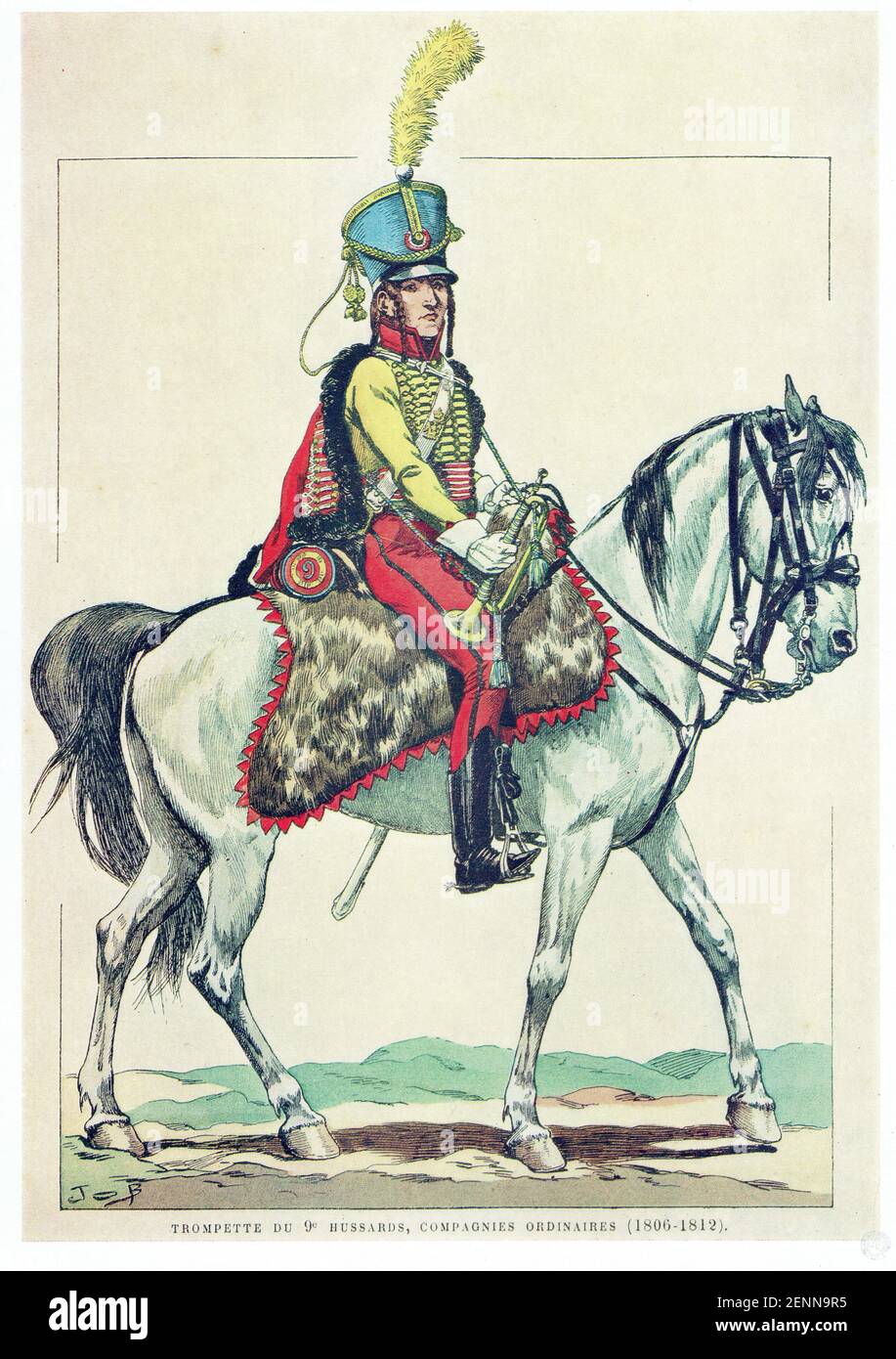 trompette du 9e régiment de hussards 1806 - 1812 Photo Stock - Alamy
