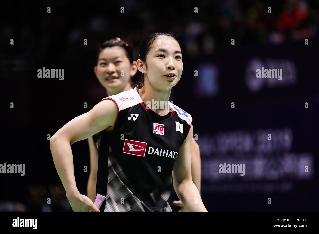 Les joueurs de badminton professionnels japonais Misaki Matsutomo et Ayaka Takahashi se ...