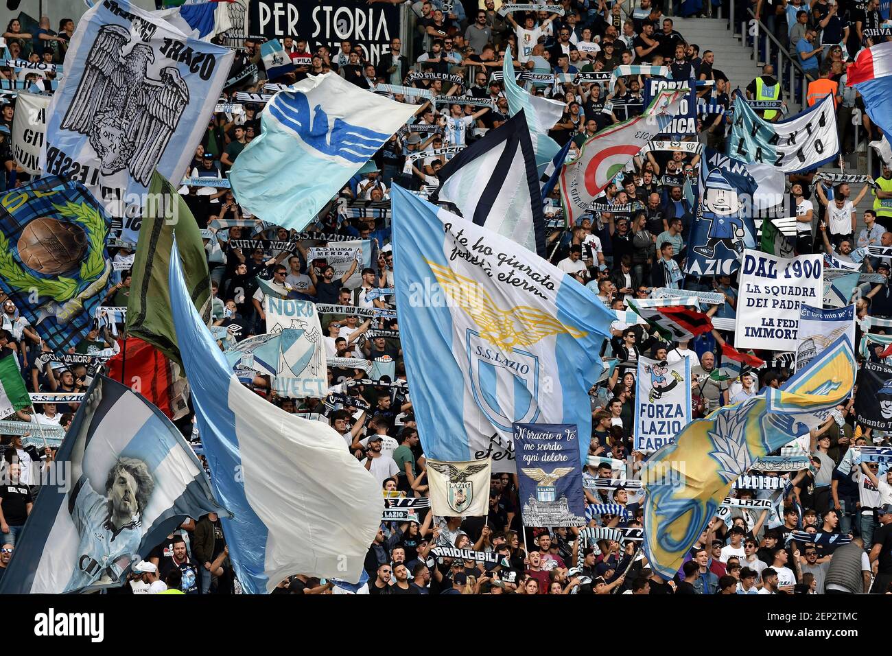Lazio fans Curva nord Roma 19-10-2019 Stadio Olimpico football Serie A ...