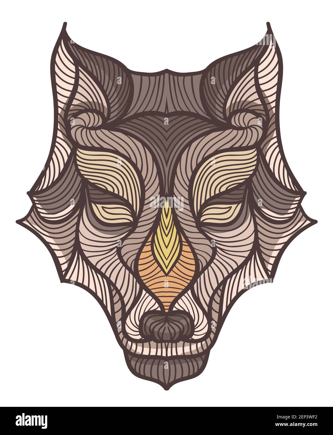 Loup dessin au trait Banque de photographies et d’images à haute ...