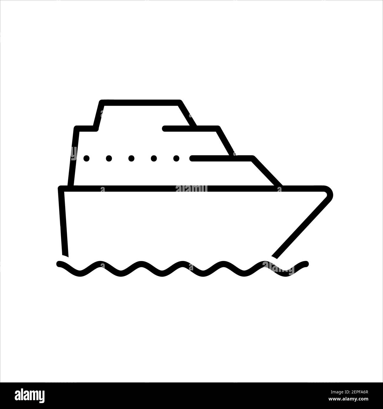 Icône bateau yacht plat. Pictogramme pour le Web. Trait. Isolé sur fond ...
