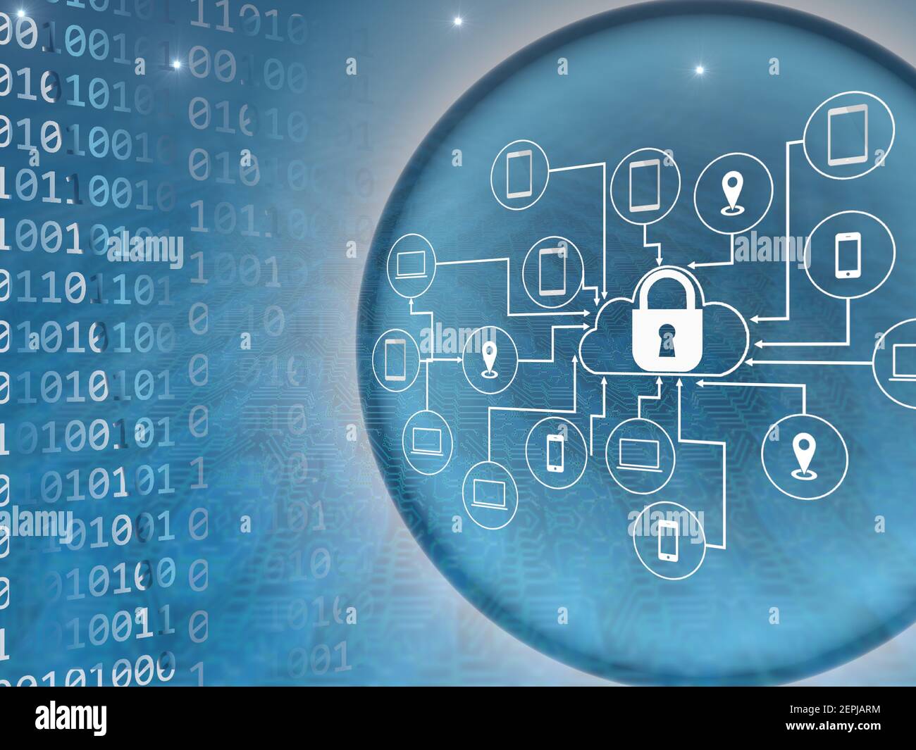 Illustaratioin d'un paysage autour d'un nuage informatique Photo Stock ...