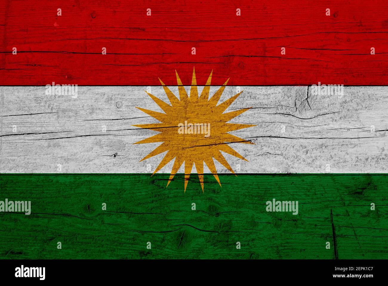 Drapeau du Kurdistan. Texture en bois du drapeau du Kurdistan Photo ...