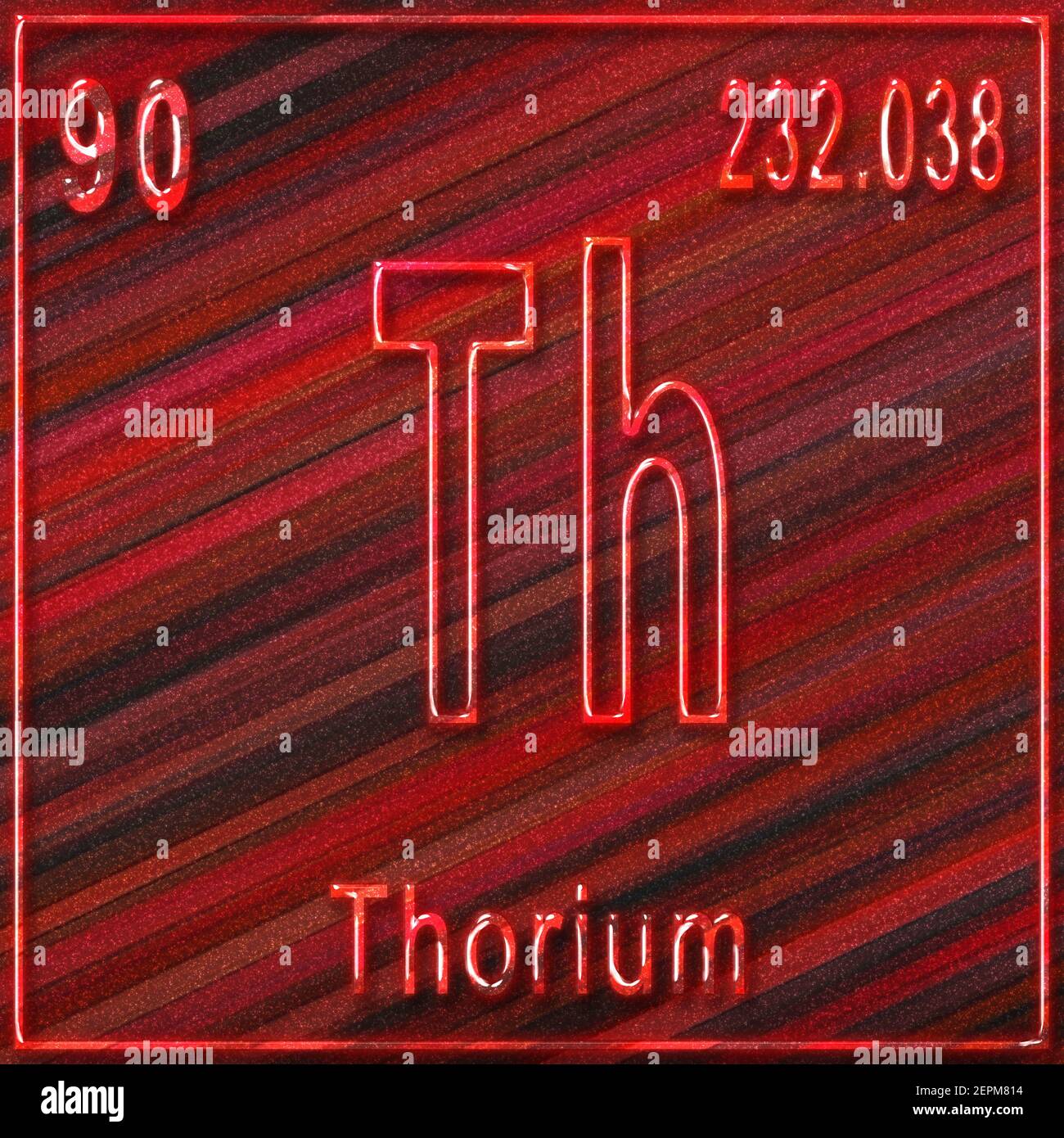 Élément chimique du thorium, signe avec numéro atomique et poids ...