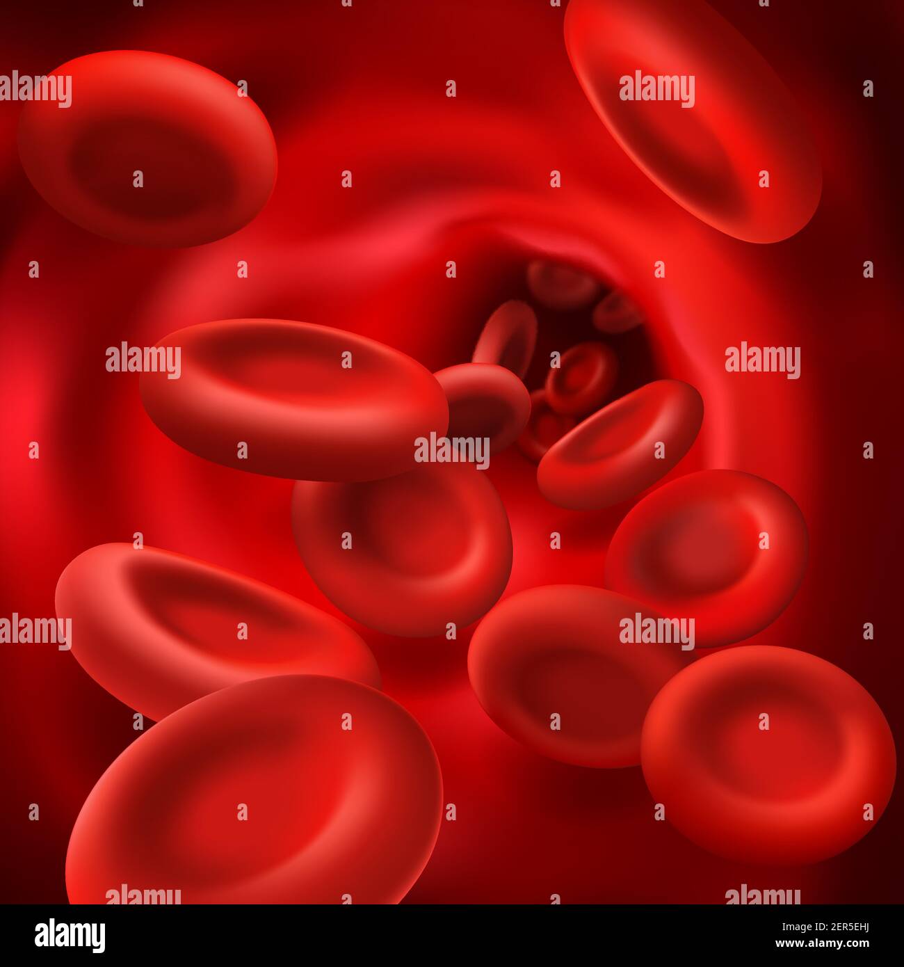 Globules rouges dans les vaisseaux sanguins, hémoglobine 3d vectorielle ...