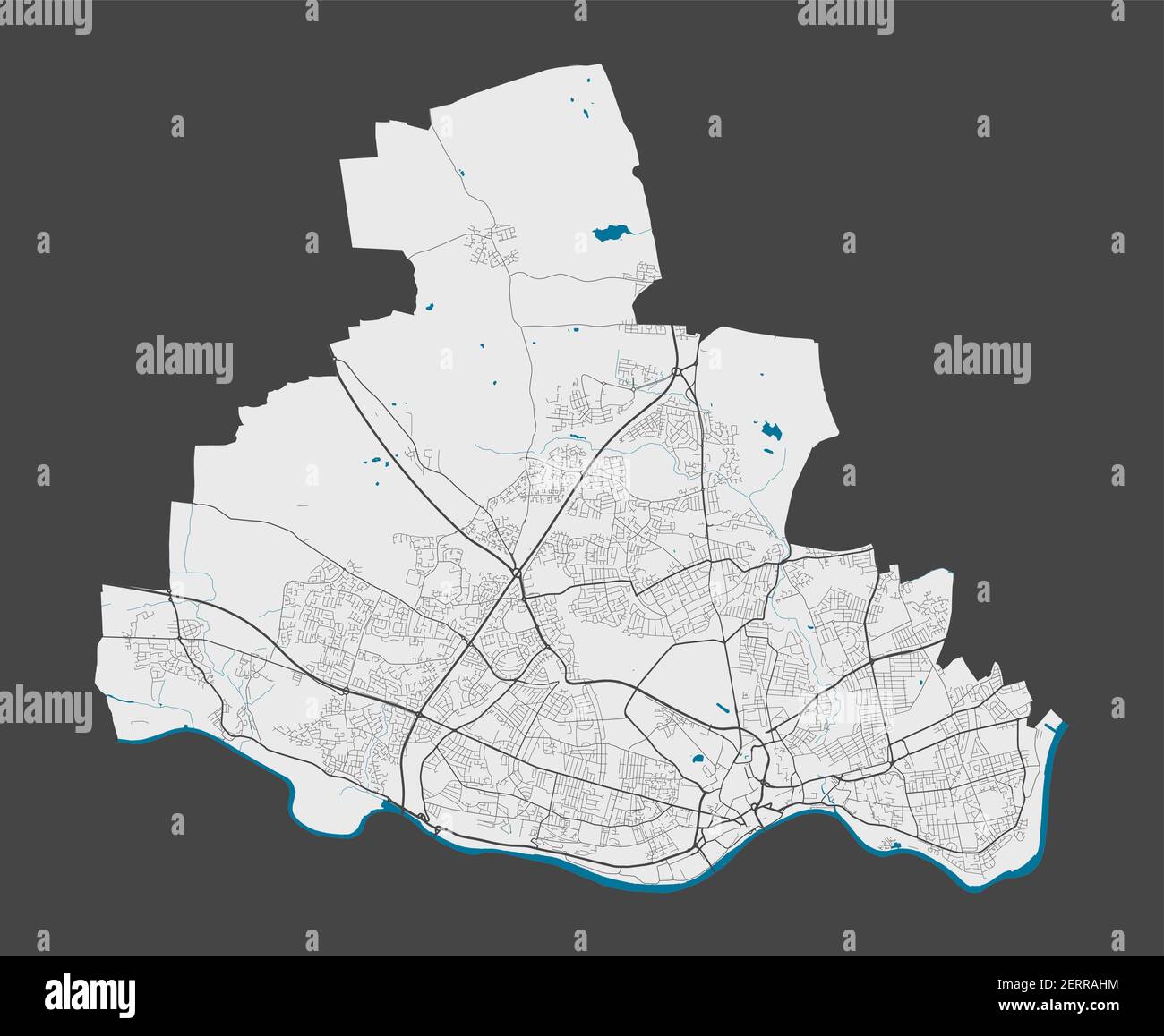 Carte Newcastle upon Tyne. Carte détaillée du quartier administratif de ...