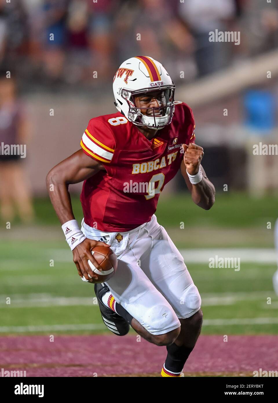 27 octobre 2018 San Marcos, TX...Texas State Quarterback, Willie Jones ...