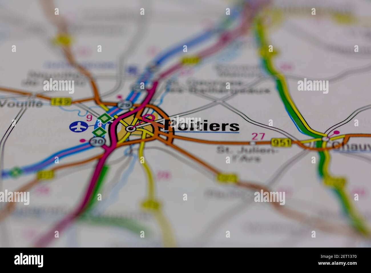 Poitiers sur une carte Banque de photographies et d’images à haute ...