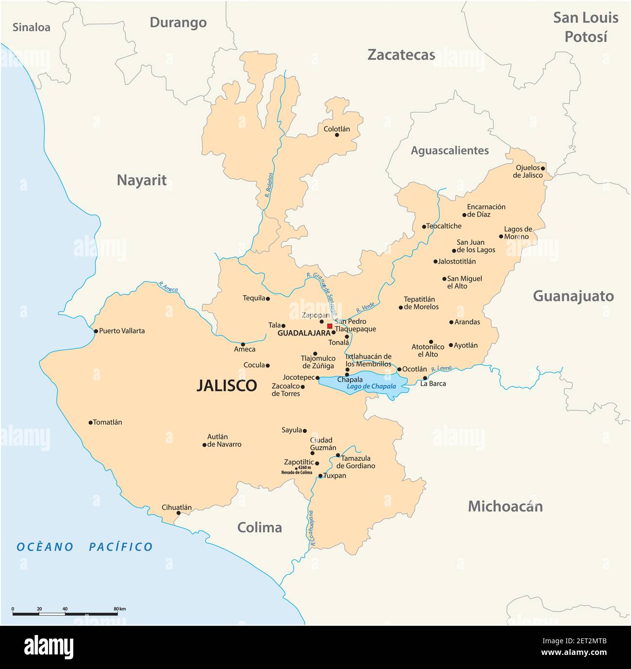Jalisco map Banque de photographies et d’images à haute résolution - Alamy