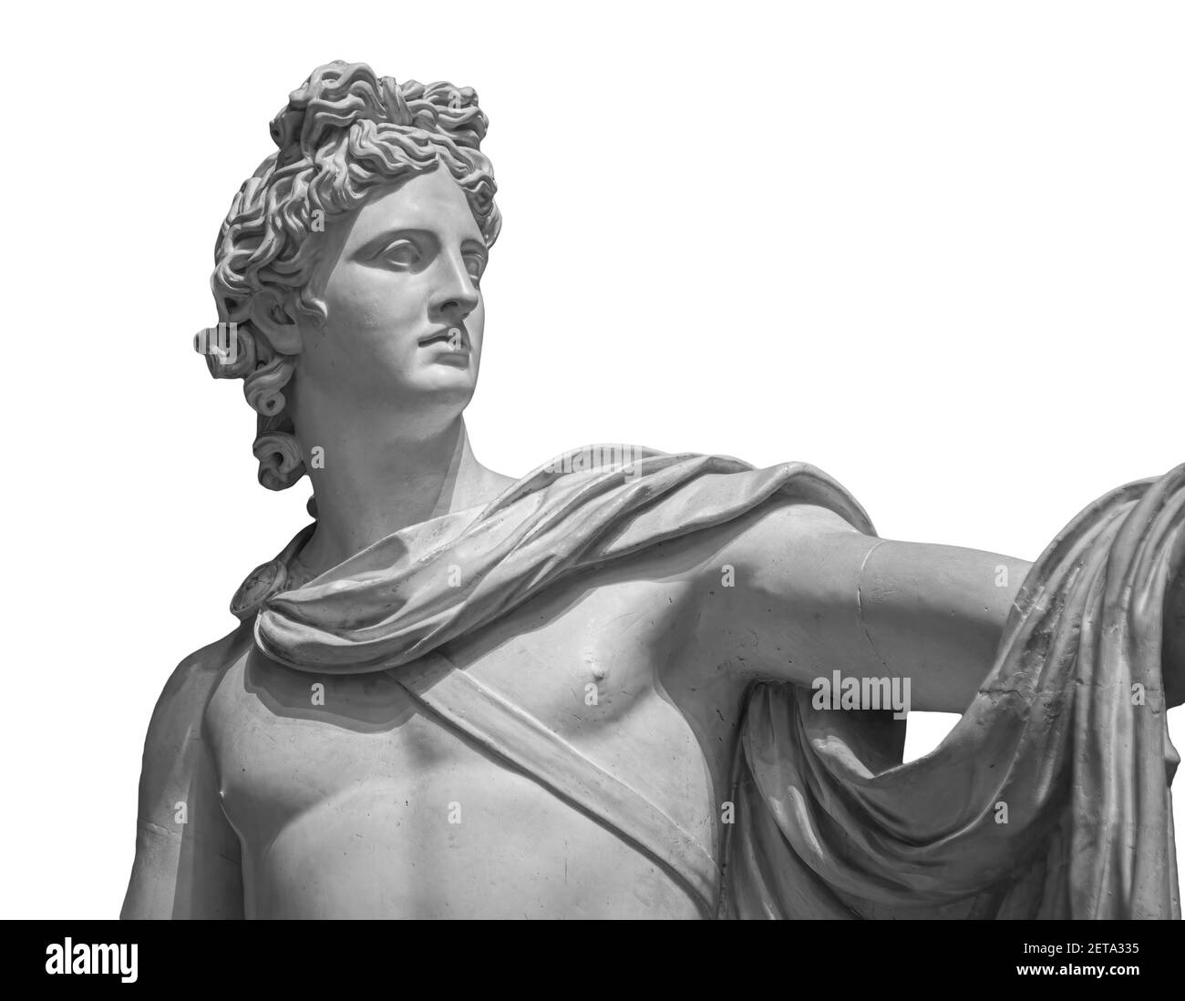 Sculpture de buste de Dieu Apollo. Ancien Dieu grec du Soleil et Poésie ...