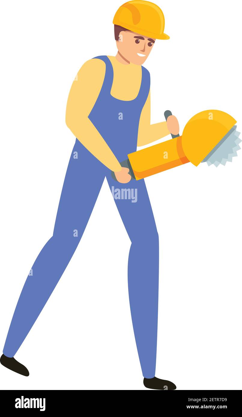 Le constructeur utilise l'icône de la meuleuse d'angle. Dessin animé du ...