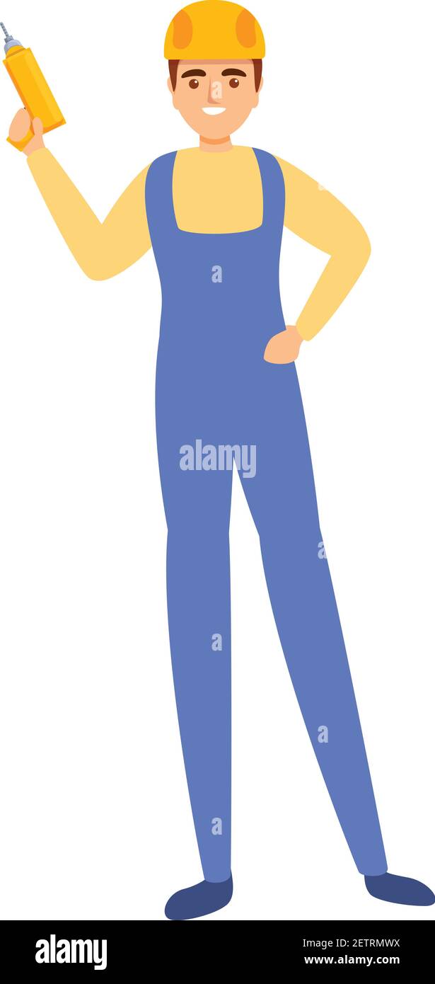 Icône de foreuse manuelle du constructeur. Dessin animé de l'icône de ...