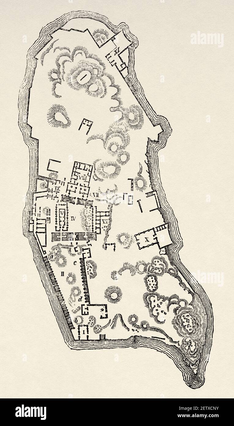 Carte de l'île de philae et de ses temples. Égypte au XIX e siècle ... Carte de l'île de philae et de ses temples. Égypte au XIX e siècle ...
