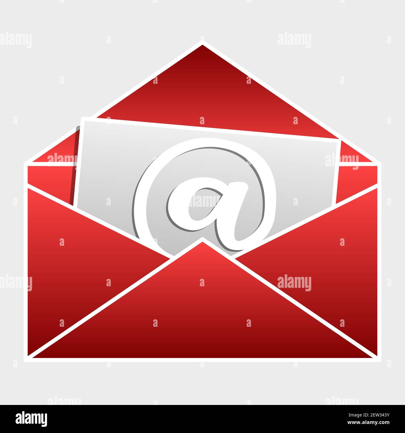 une icône e-mail signe et symbole en rouge et blanc - web design email ...