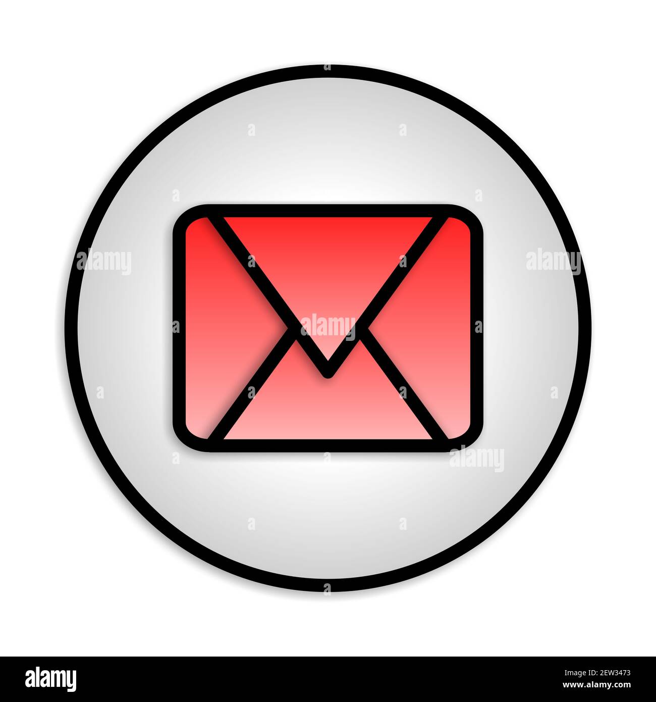 icône e-mail simple signe dans des couleurs de dégradé de rouge et ...