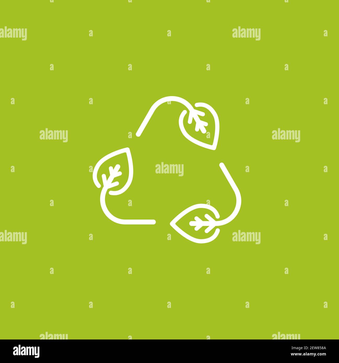 Trois Flèches Avec Des Feuilles Icône De Recyclage Eco Symbole Eco