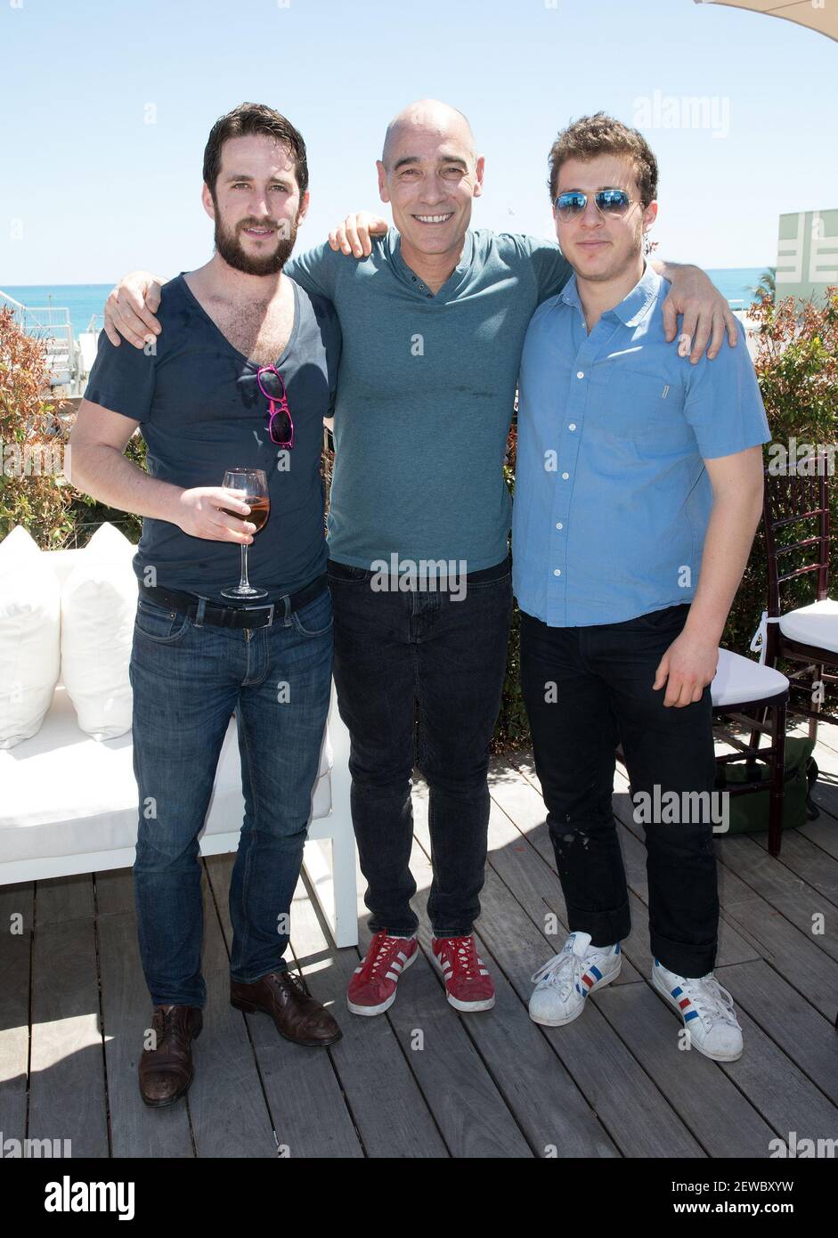 MIAMI BEACH, FLORIDE-MARCH16: Lorenzo Chammah, Jean-Marc Barr et Angelo ...