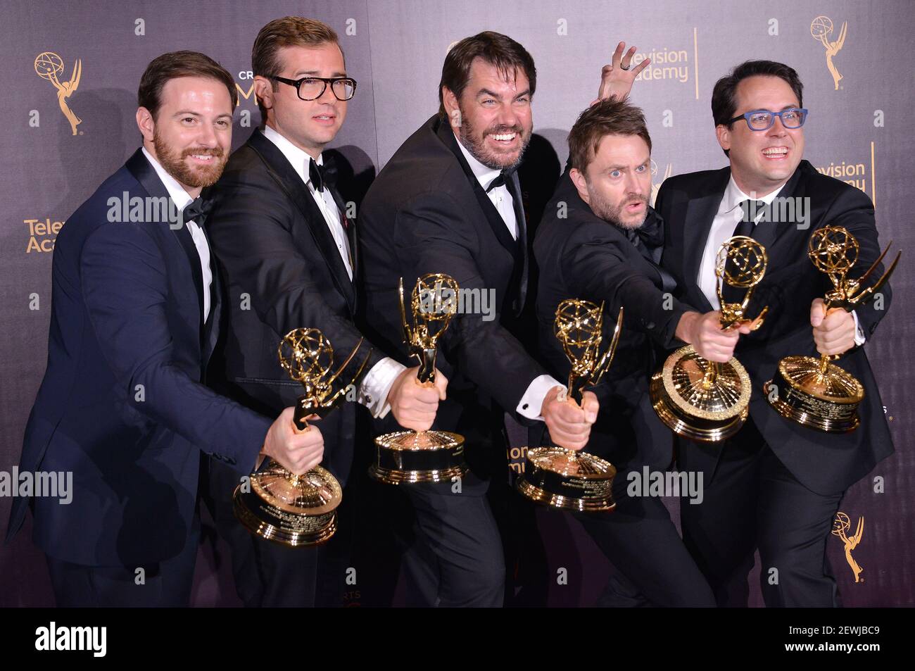 (G-D) Christopher d'Elia, Alex Blagg, Jack Martin, Chris Hardwick, Et ...