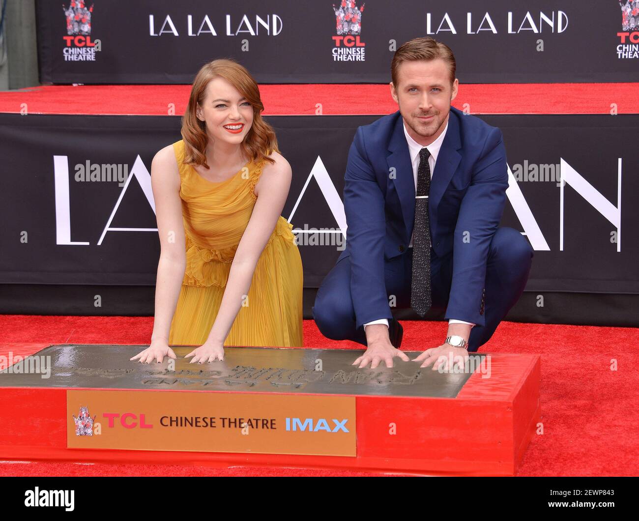 LA LA LAND Stars Emma Stone et Ryan Gosling cérémonie de main ...