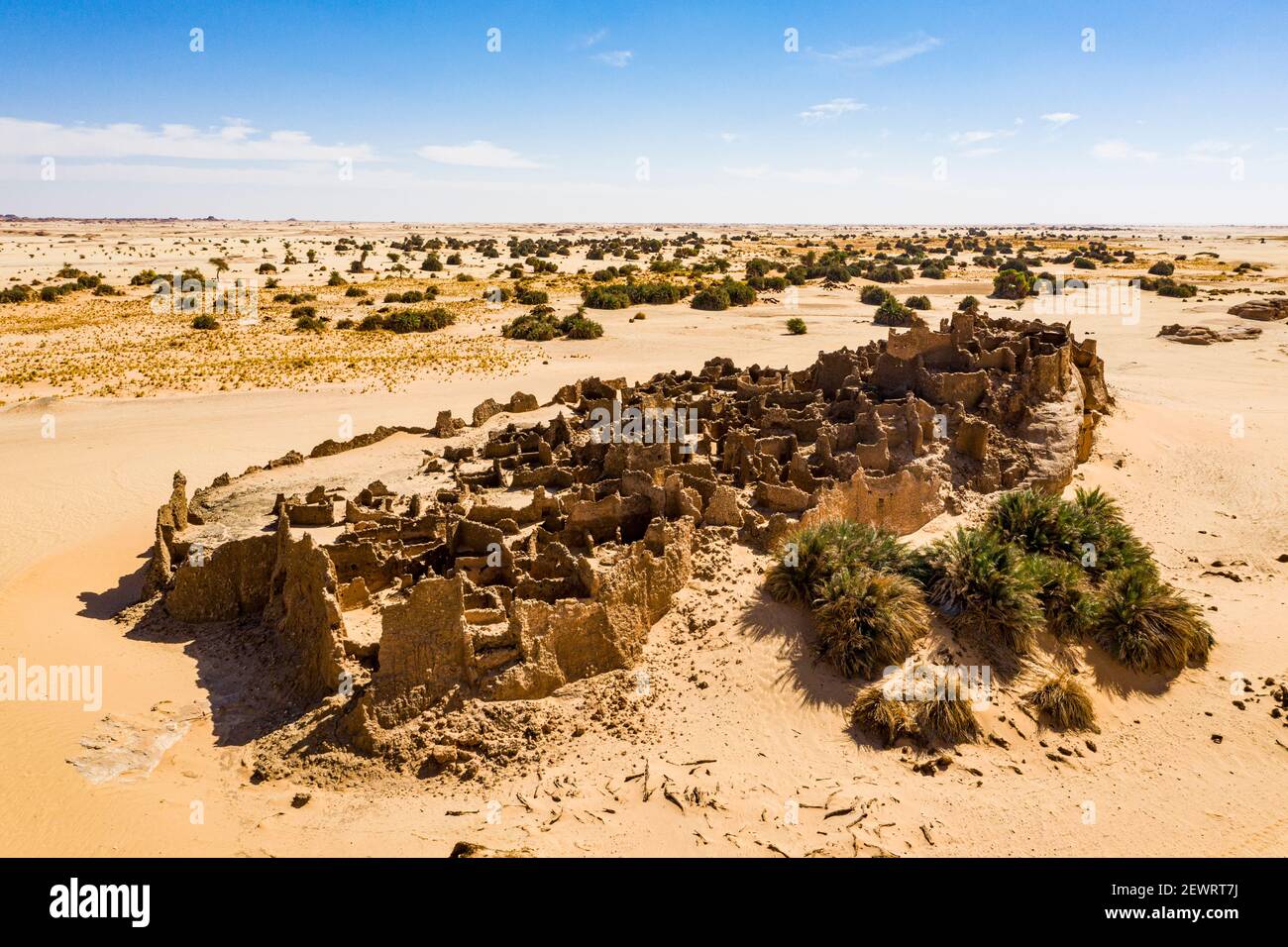 Ancien fort abandonné à Djado, désert de Tenere, Sahara, Niger, Afrique ...