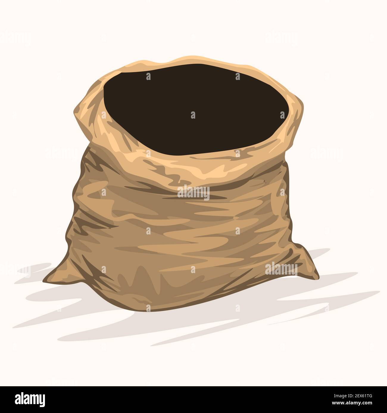 Sac vide de style dessin animé. Dessiné à la main. Illustration ...
