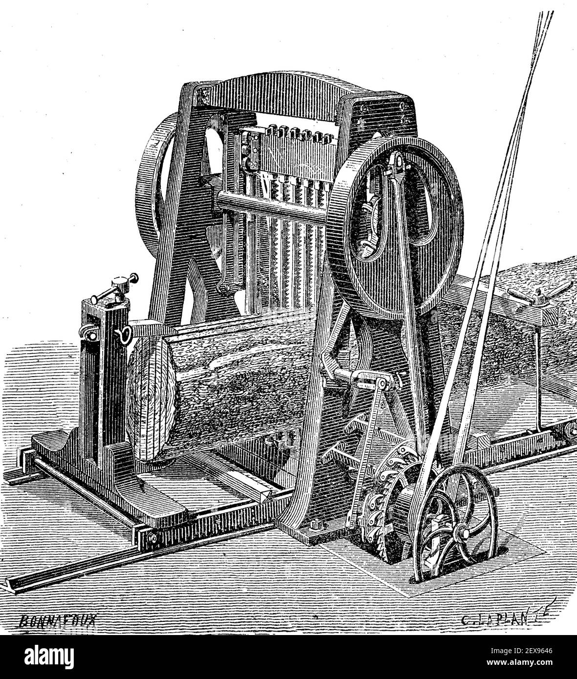 Wood processing Banque d'images noir et blanc - Alamy