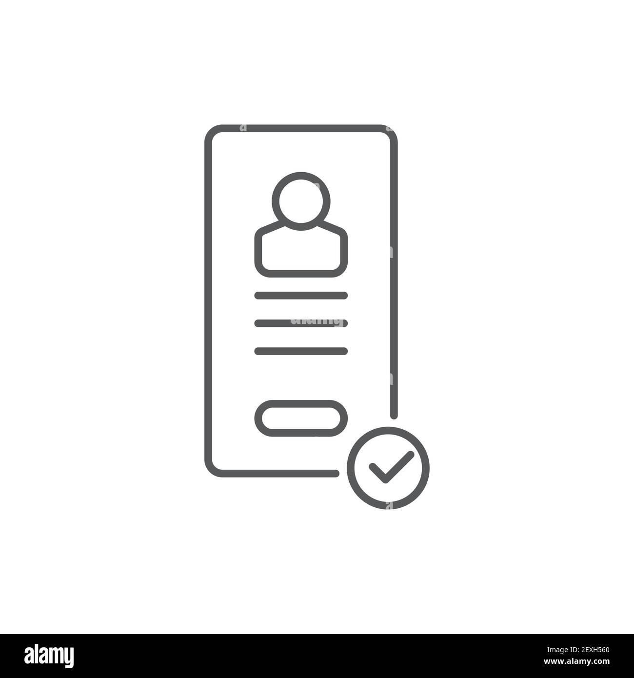 icône de vérification de l'id de compte, couleur, ligne, signe ...