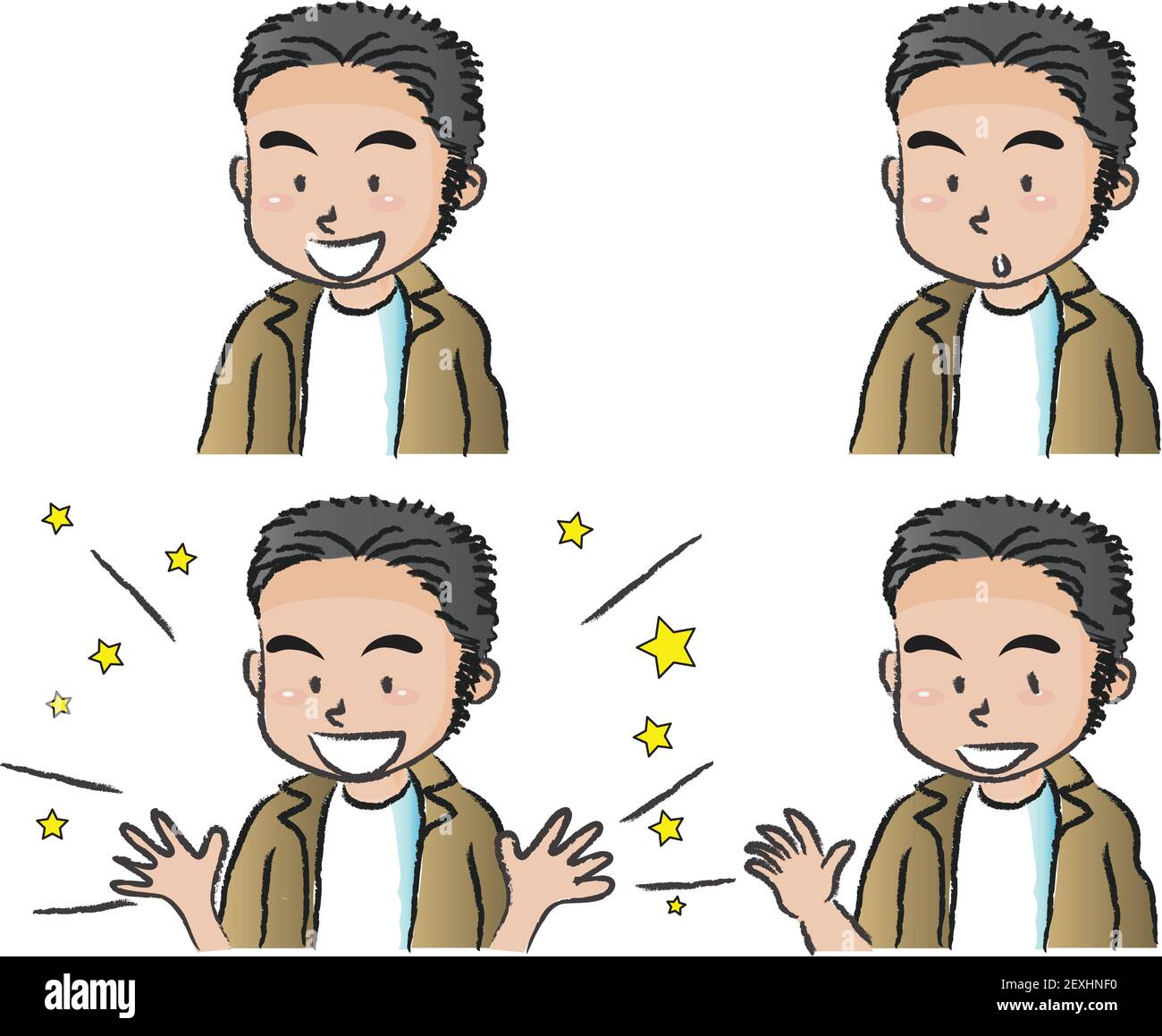 Ensemble d'émoticônes de tête punk de dessin animé vectoriel Image ...