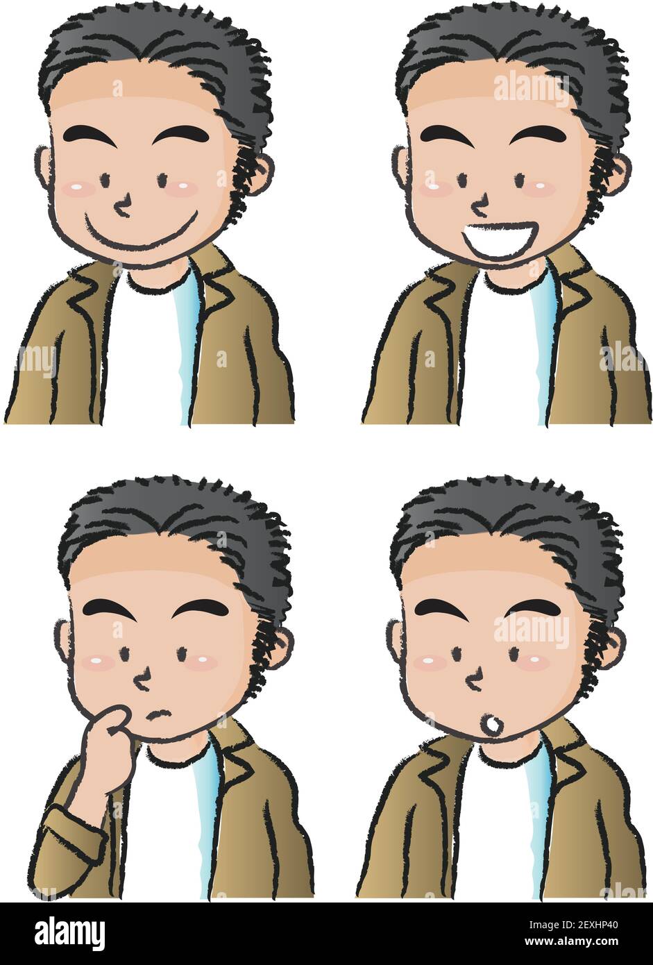 Ensemble d'émoticônes de tête punk de dessin animé vectoriel Image ...