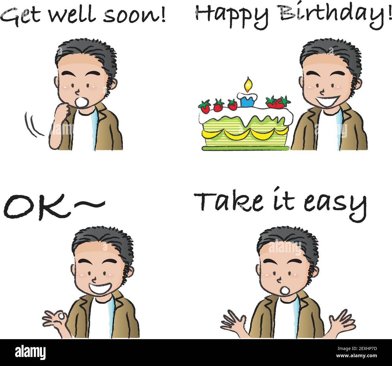 Ensemble d'émoticônes de tête punk de dessin animé vectoriel Image ...