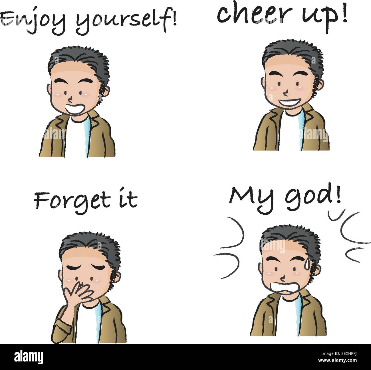 Ensemble d'émoticônes de tête punk de dessin animé vectoriel Image ...