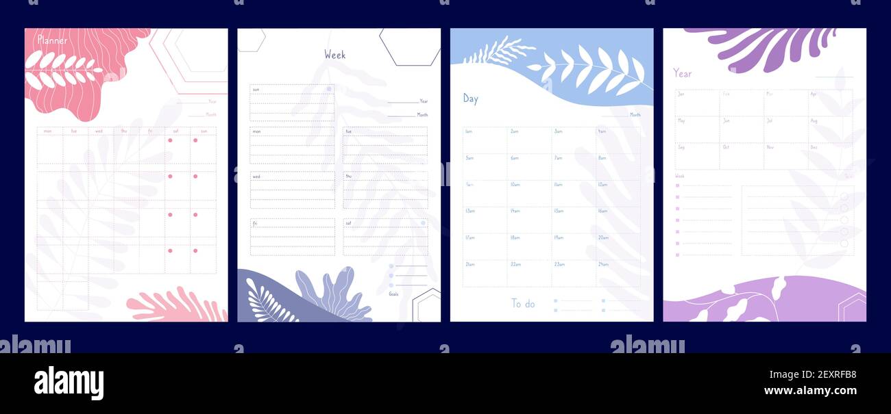 Planificateur hebdomadaire. Organisateur et horaire avec notes ...