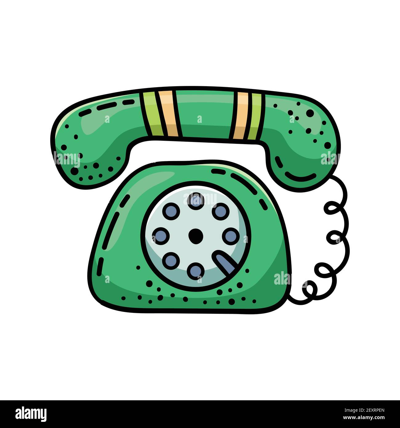 Illustration d'un téléphone dans un style rétro. Illustration de dessin ...