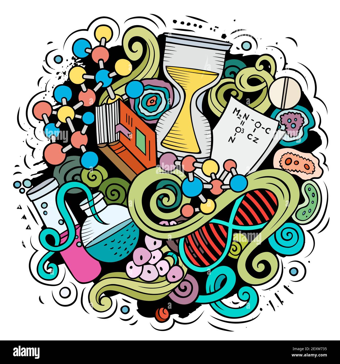 Motif science dessin animé vectoriel en forme de doodle Image ...