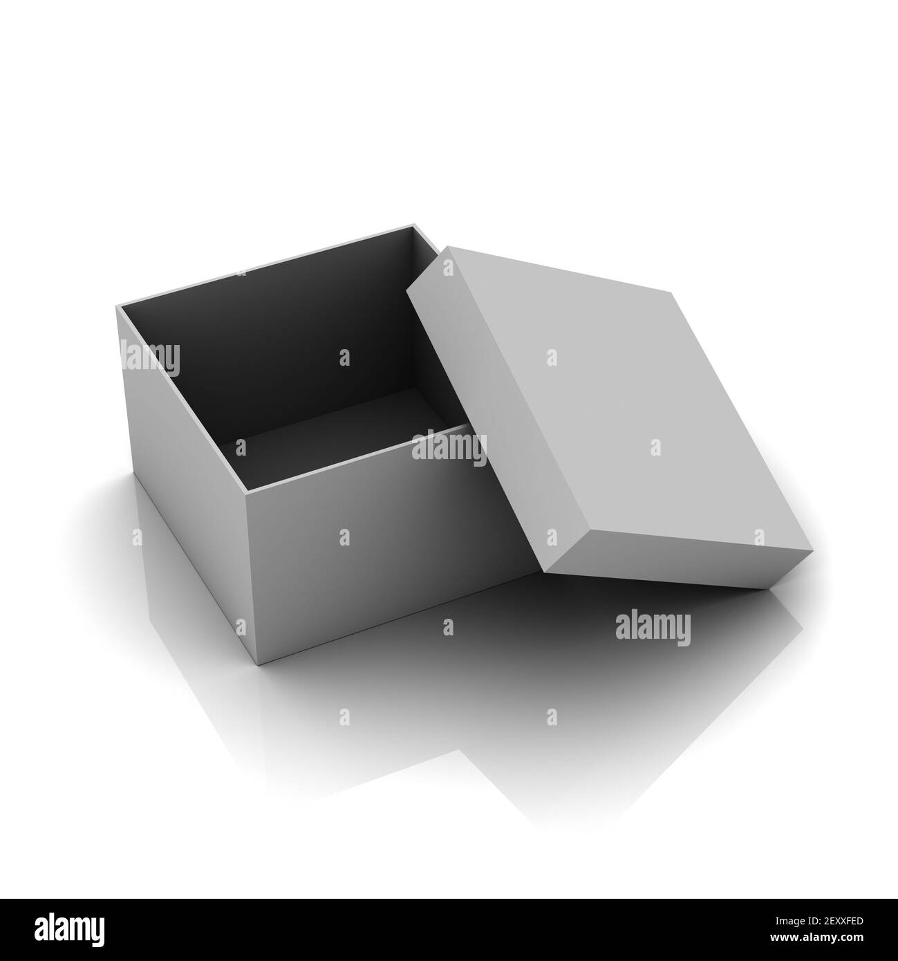 Boîte ouverte Banque d'images noir et blanc - Alamy
