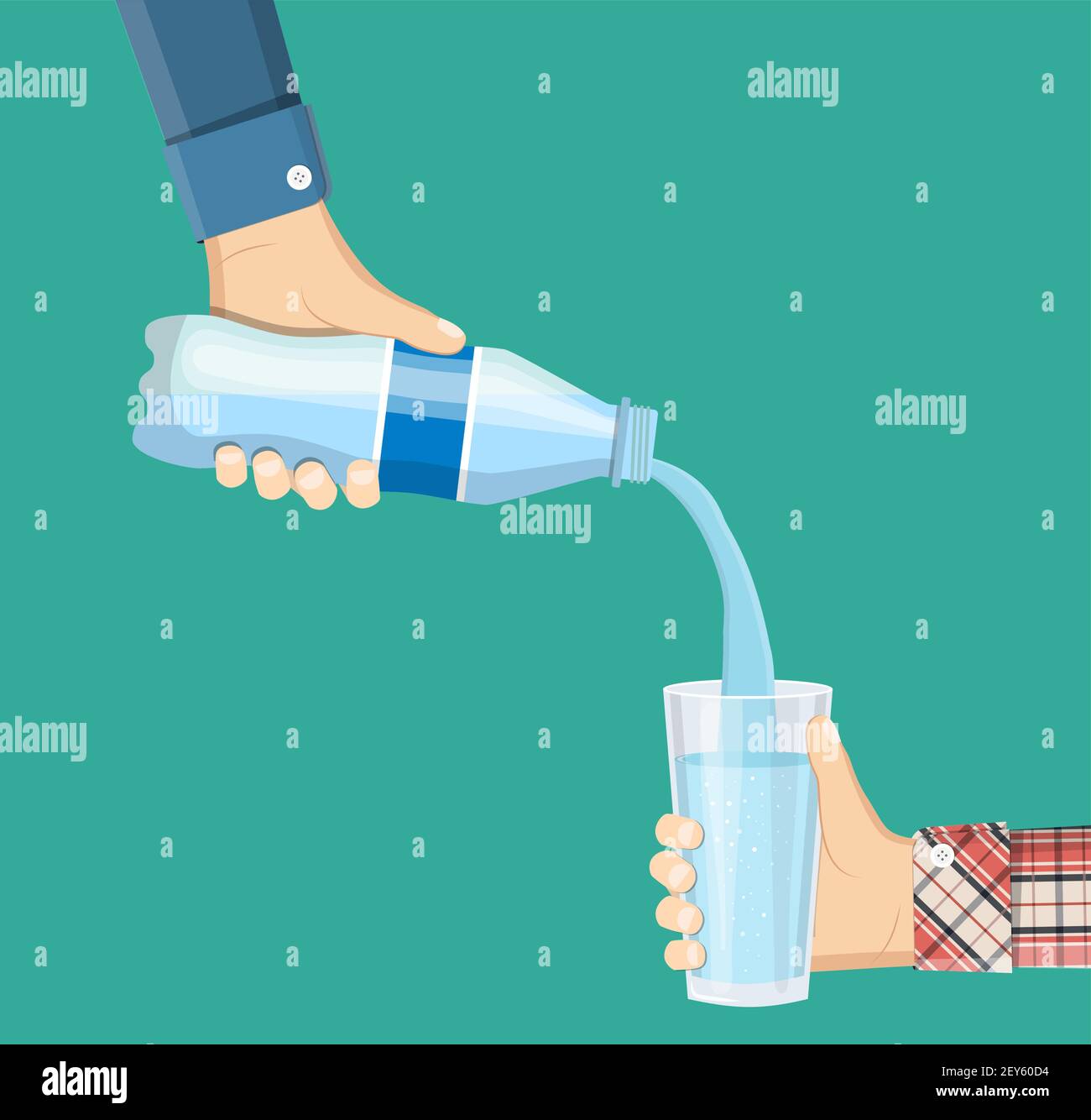 Verser de l'eau dans un verre Banque d'images vectorielles - Alamy