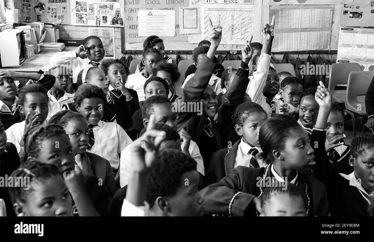 élève du primaire Banque d'images noir et blanc - Alamy