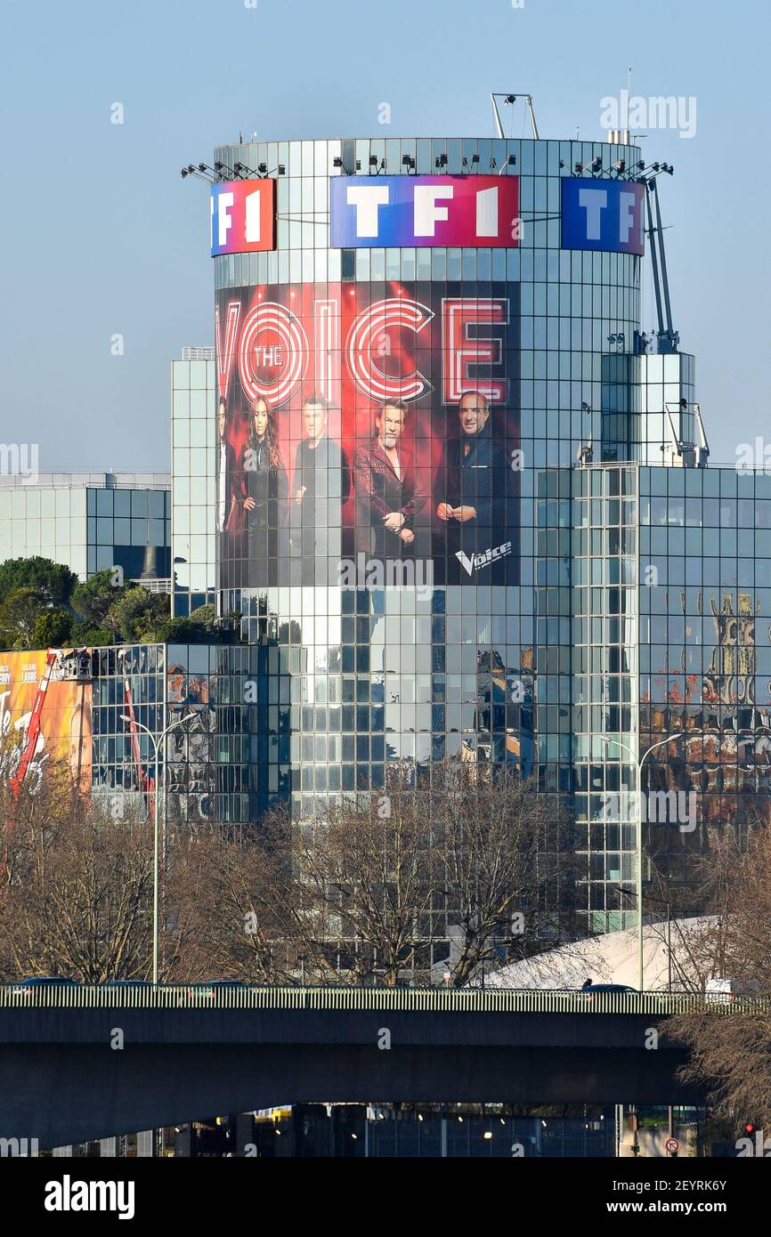 Siège de TF1 à Paris, France, le 6 mars 2021. (Photo de Lionel Urman ...