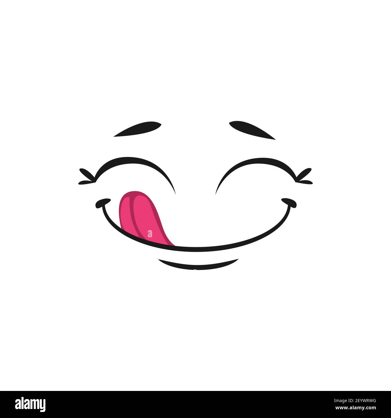 Émoticône avec langue isolée heureux emoji. Émoticône de réseau social ...