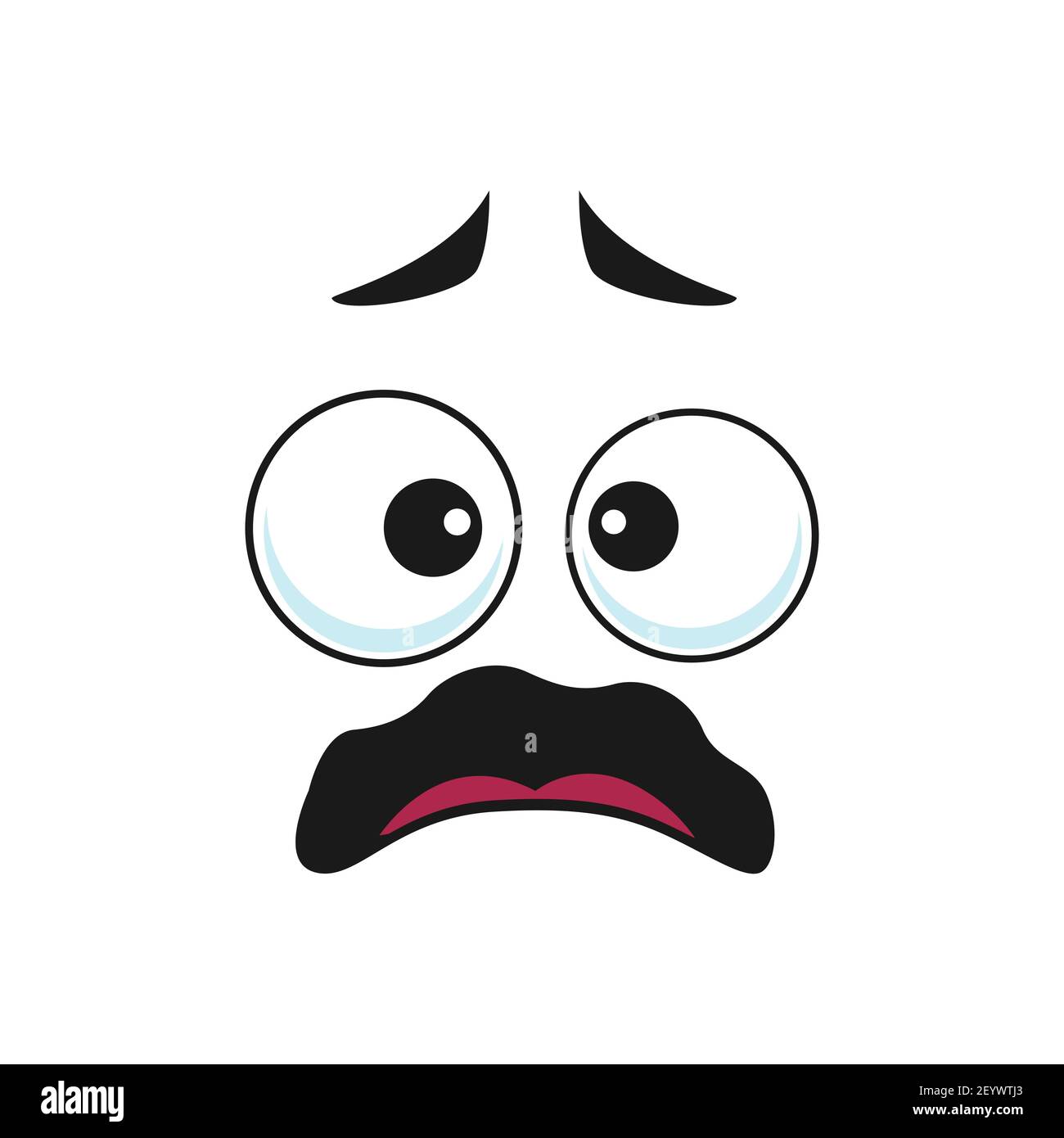 Emoji avec l'expression faciale choquée icône isolée. Vecteur émoticône ...